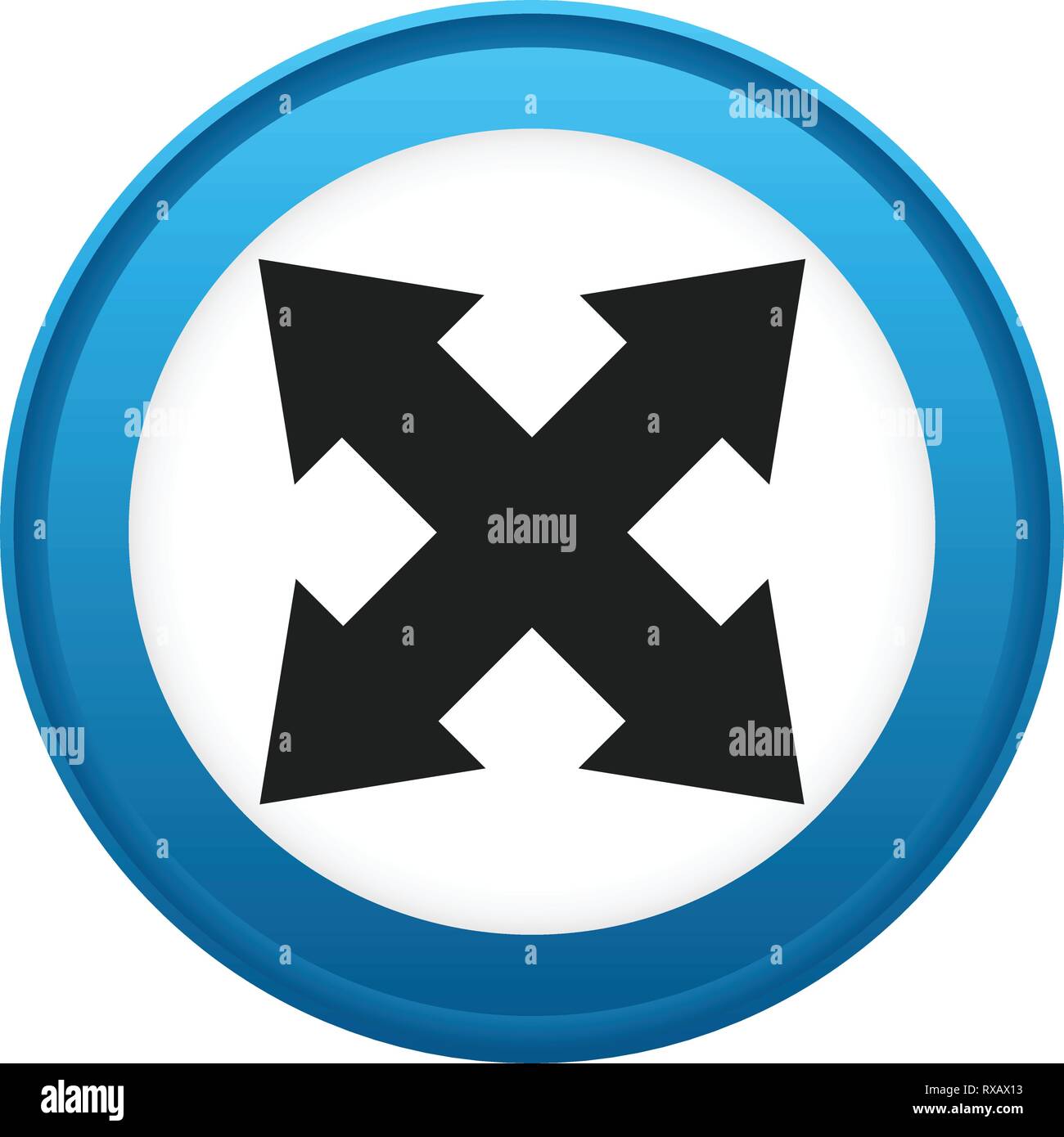 4-way arrow as expand, resize, adjustment, alignment icon Stock Vector ...