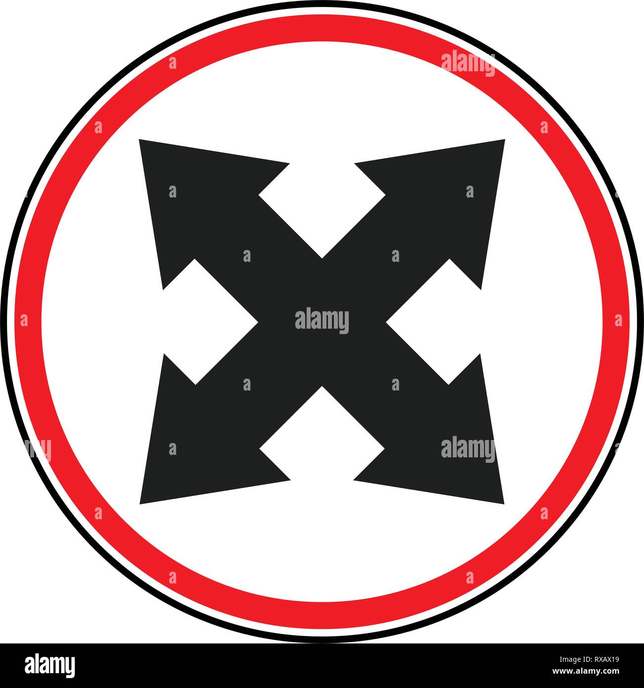 4-way arrow as expand, resize, adjustment, alignment icon Stock Vector ...