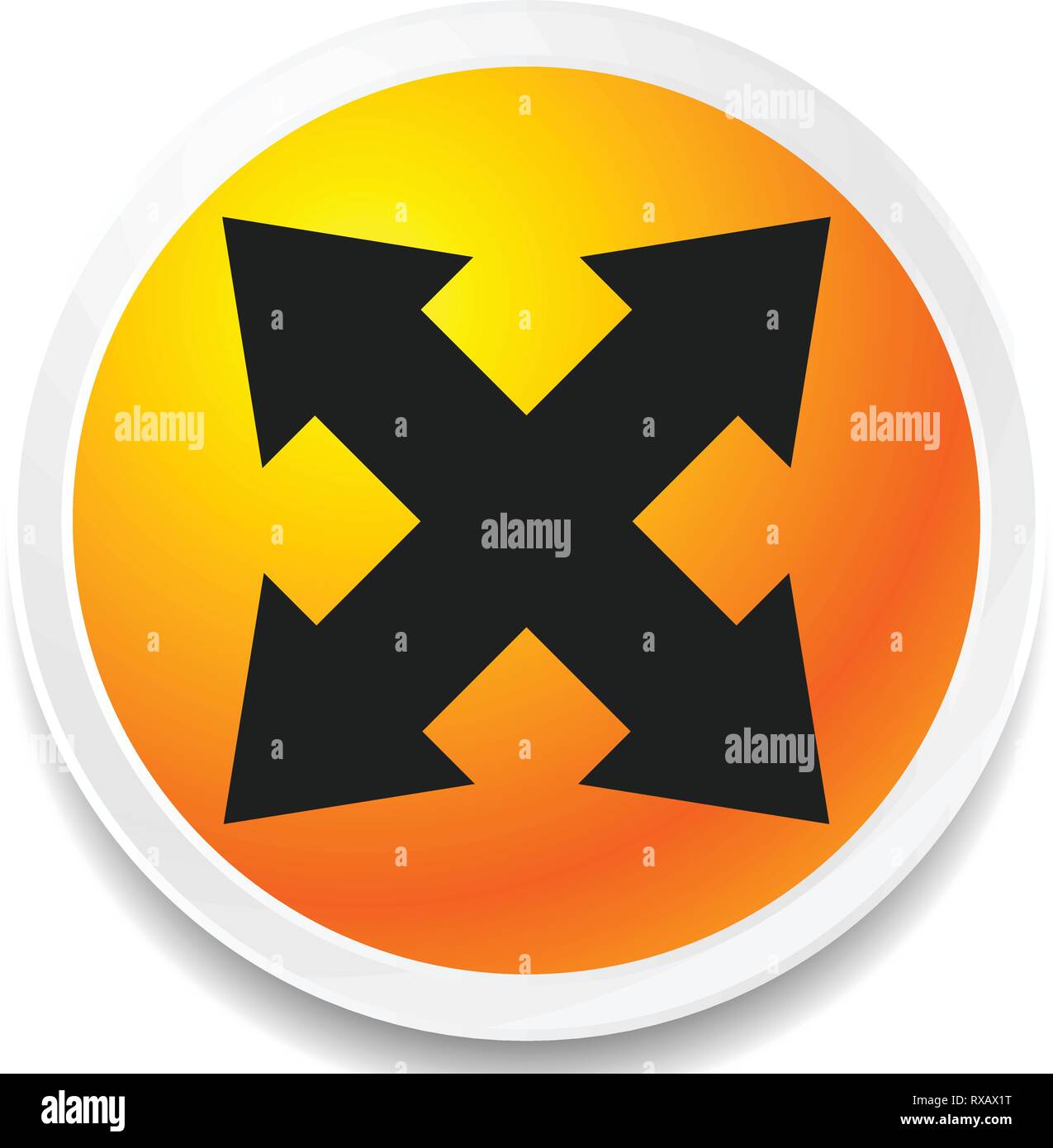 4-way arrow as expand, resize, adjustment, alignment icon Stock Vector ...