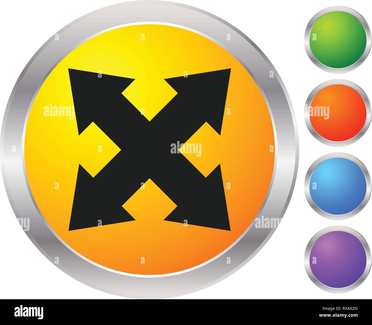 4-way arrow as expand, resize, adjustment, alignment icon Stock Vector ...