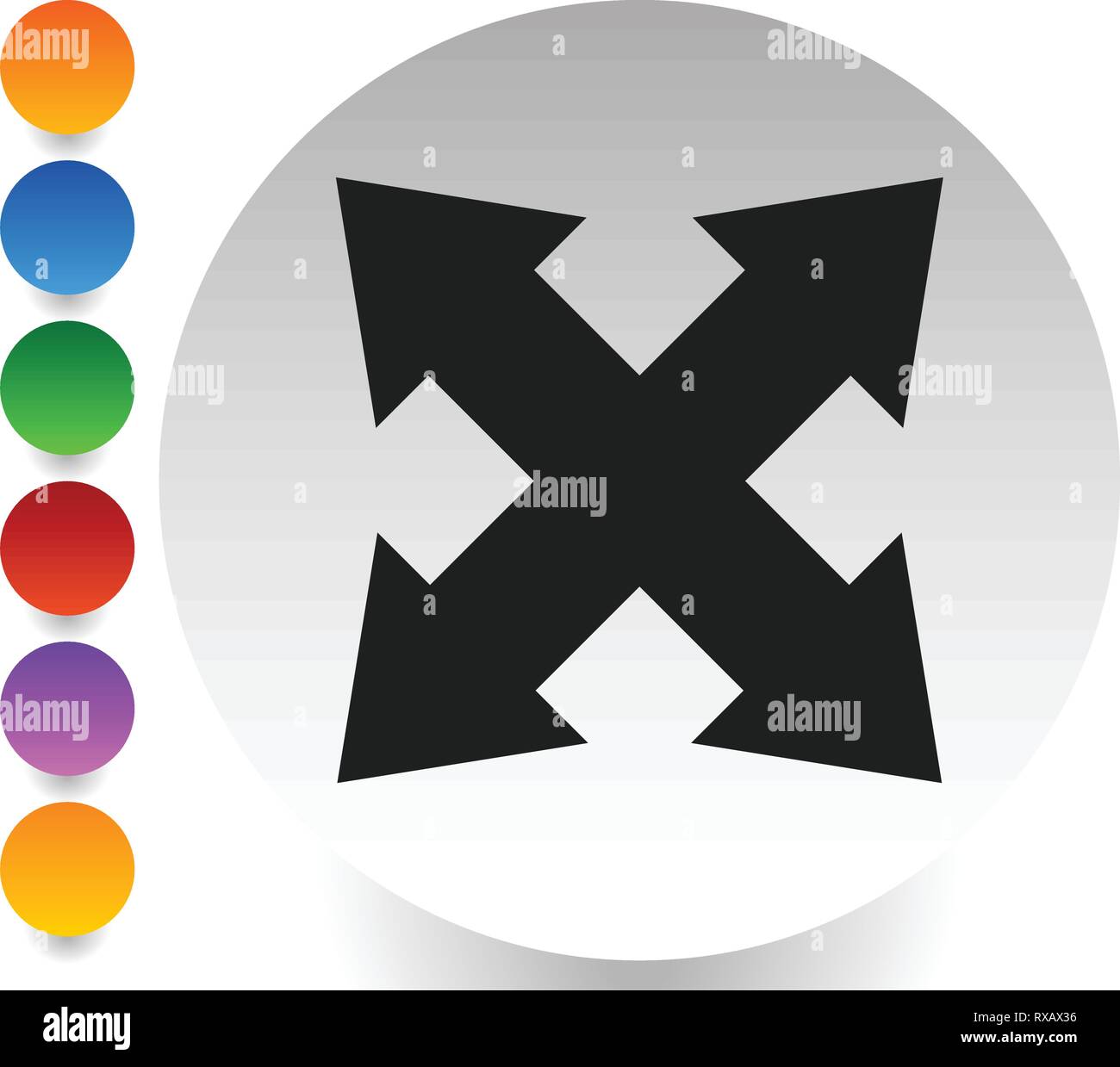 4-way arrow as expand, resize, adjustment, alignment icon Stock Vector ...