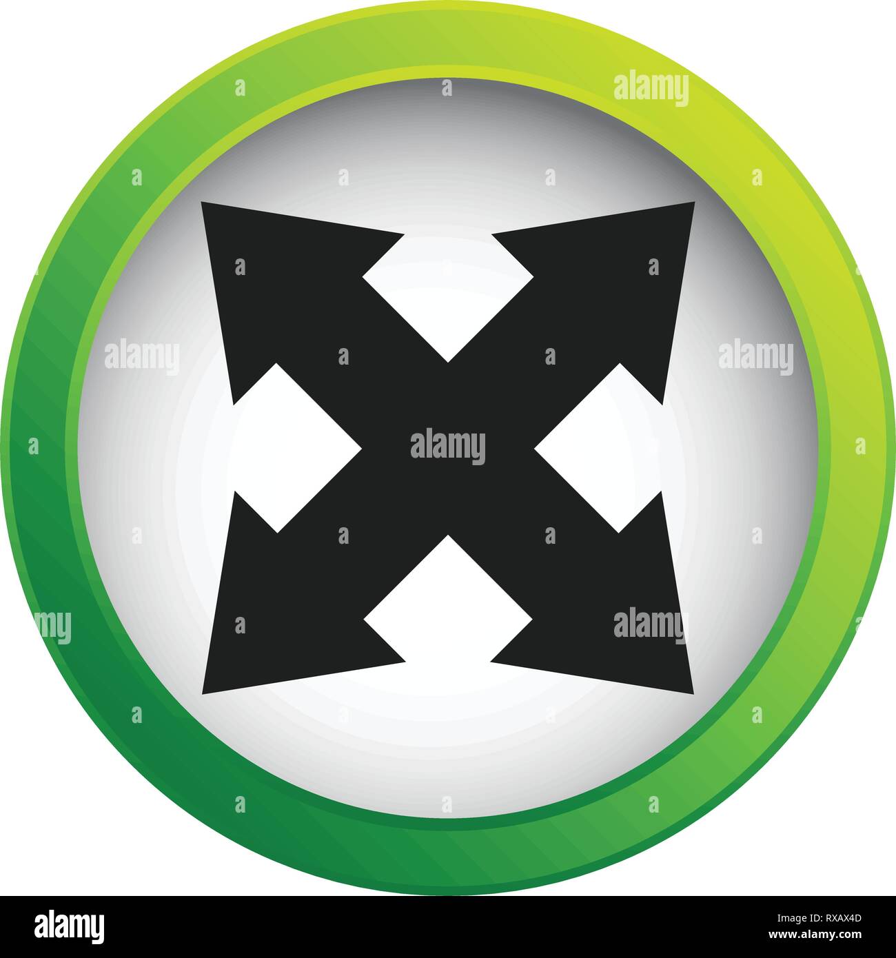 4-way arrow as expand, resize, adjustment, alignment icon Stock Vector ...