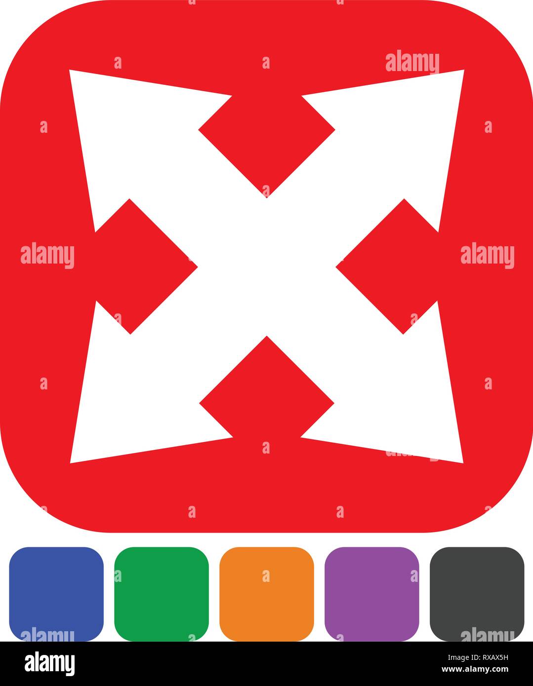 4-way arrow as expand, resize, adjustment, alignment icon Stock Vector ...