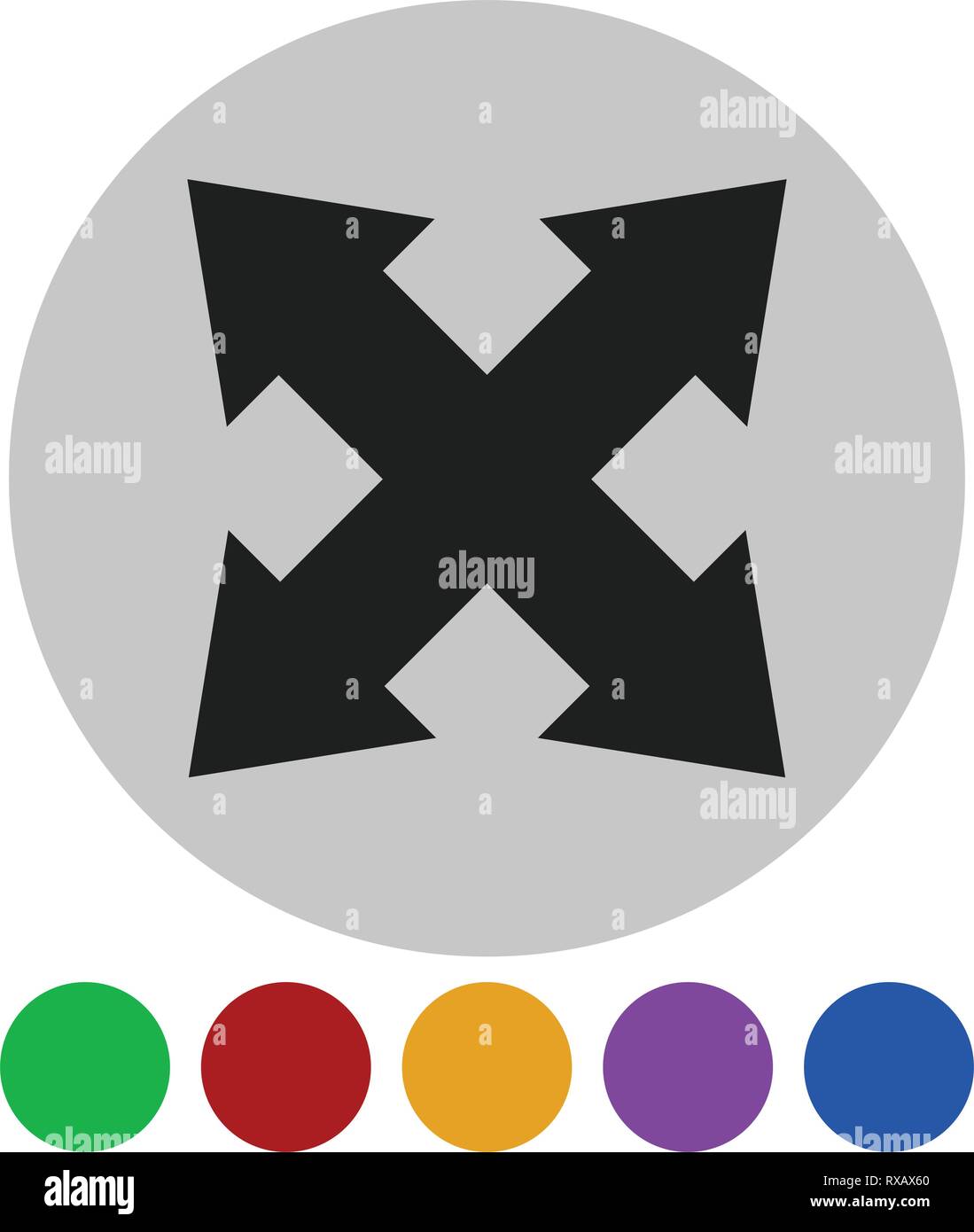 4-way arrow as expand, resize, adjustment, alignment icon Stock Vector ...