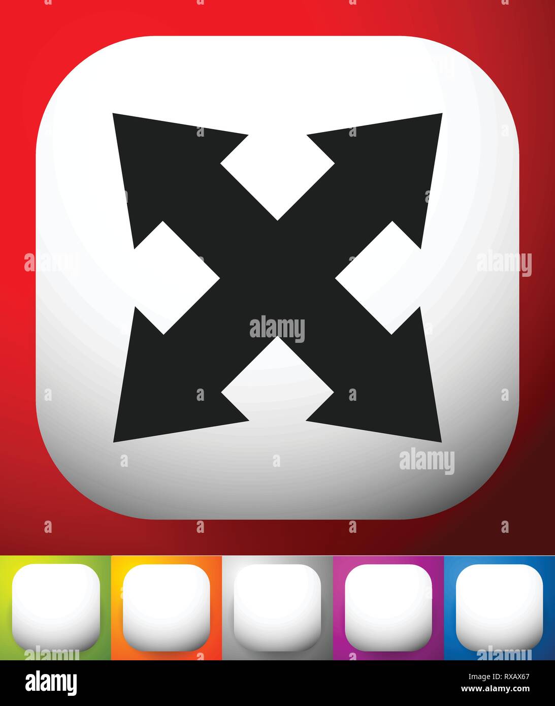 4-way arrow as expand, resize, adjustment, alignment icon Stock Vector ...