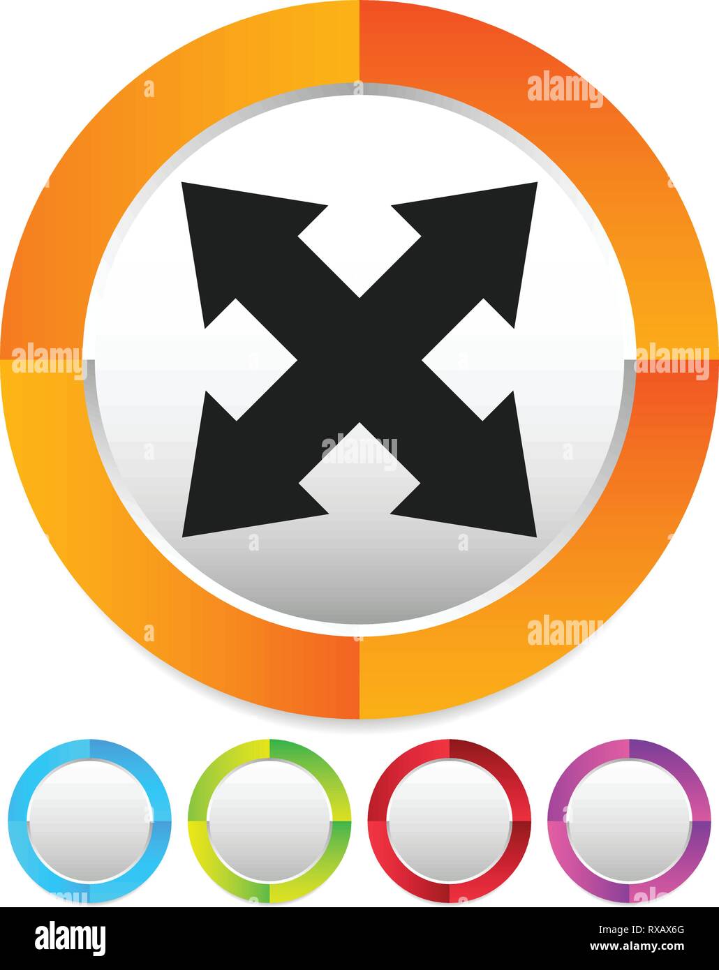 4-way arrow as expand, resize, adjustment, alignment icon Stock Vector ...