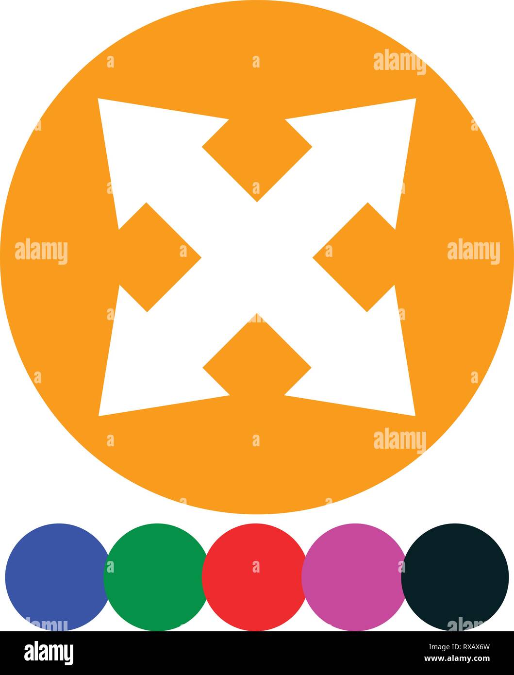 4-way arrow as expand, resize, adjustment, alignment icon Stock Vector ...