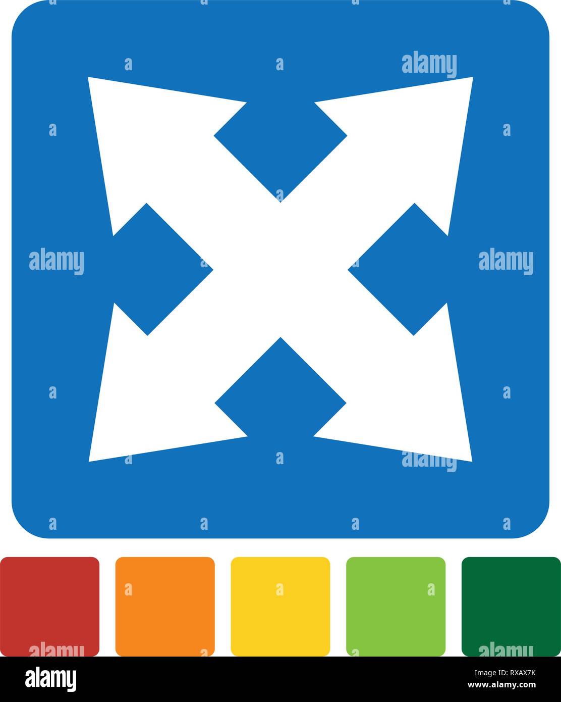 4-way arrow as expand, resize, adjustment, alignment icon Stock Vector ...