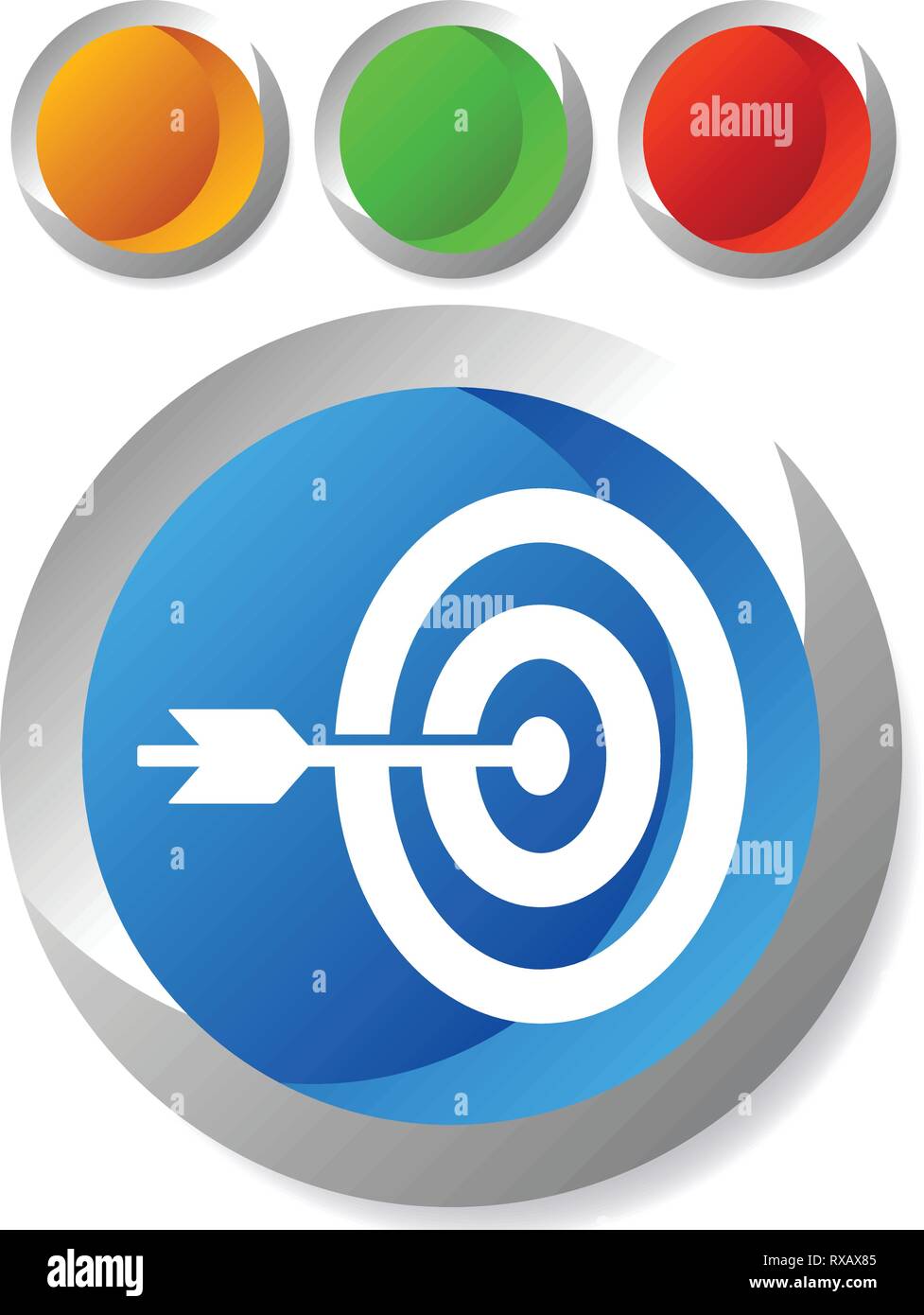 Arrow hitting target at center icon, Precision, accuracy icon Stock ...
