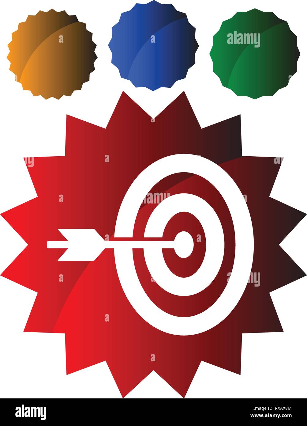 Arrow hitting target at center icon, Precision, accuracy icon Stock ...