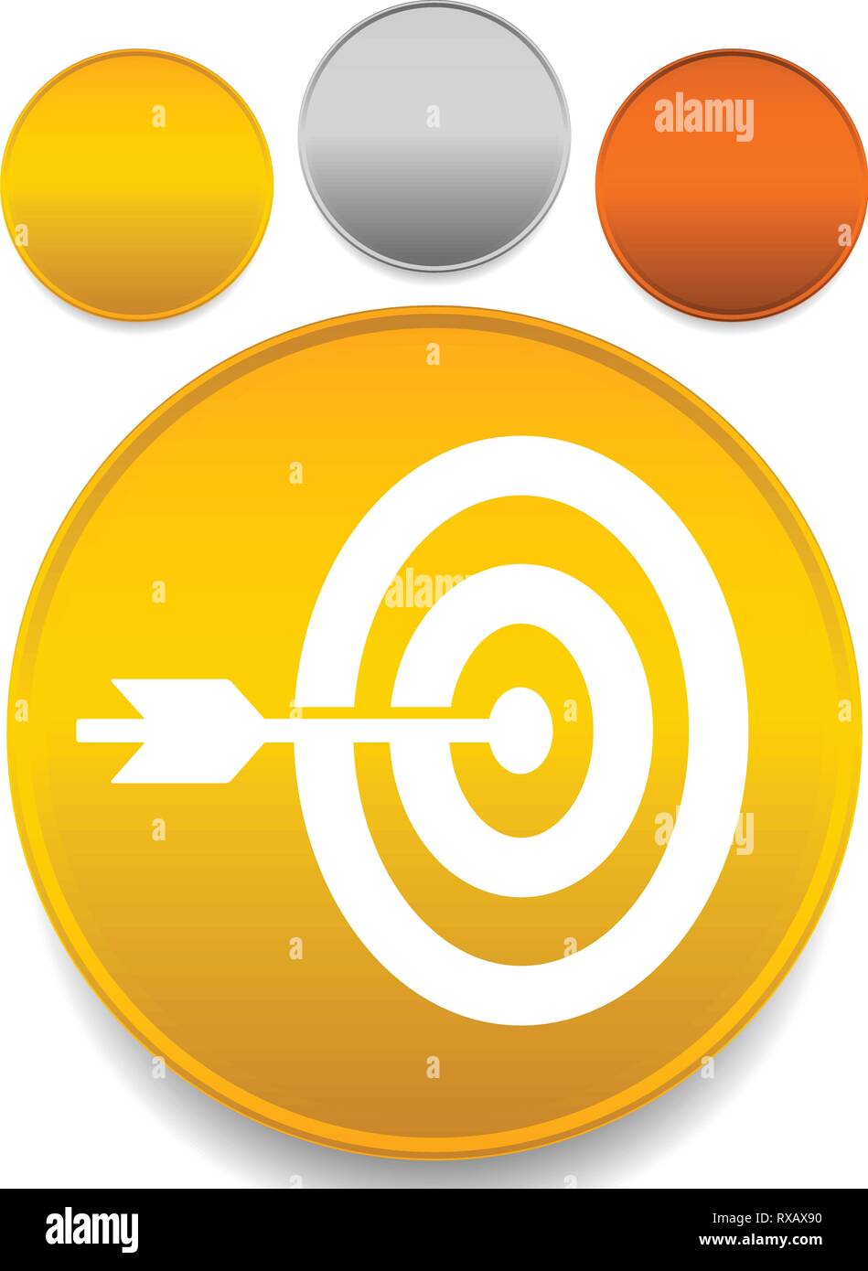 Arrow hitting target at center icon, Precision, accuracy icon Stock ...