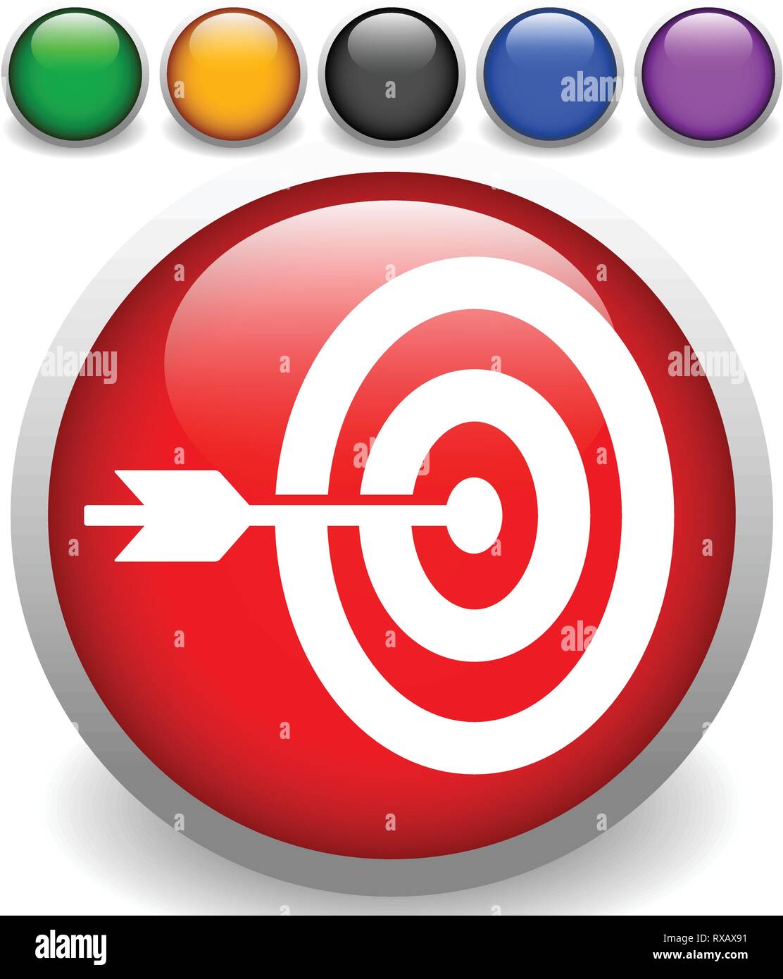 Arrow hitting target at center icon, Precision, accuracy icon Stock ...