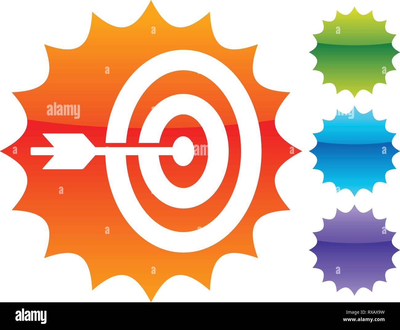 Arrow hitting target at center icon, Precision, accuracy icon Stock ...