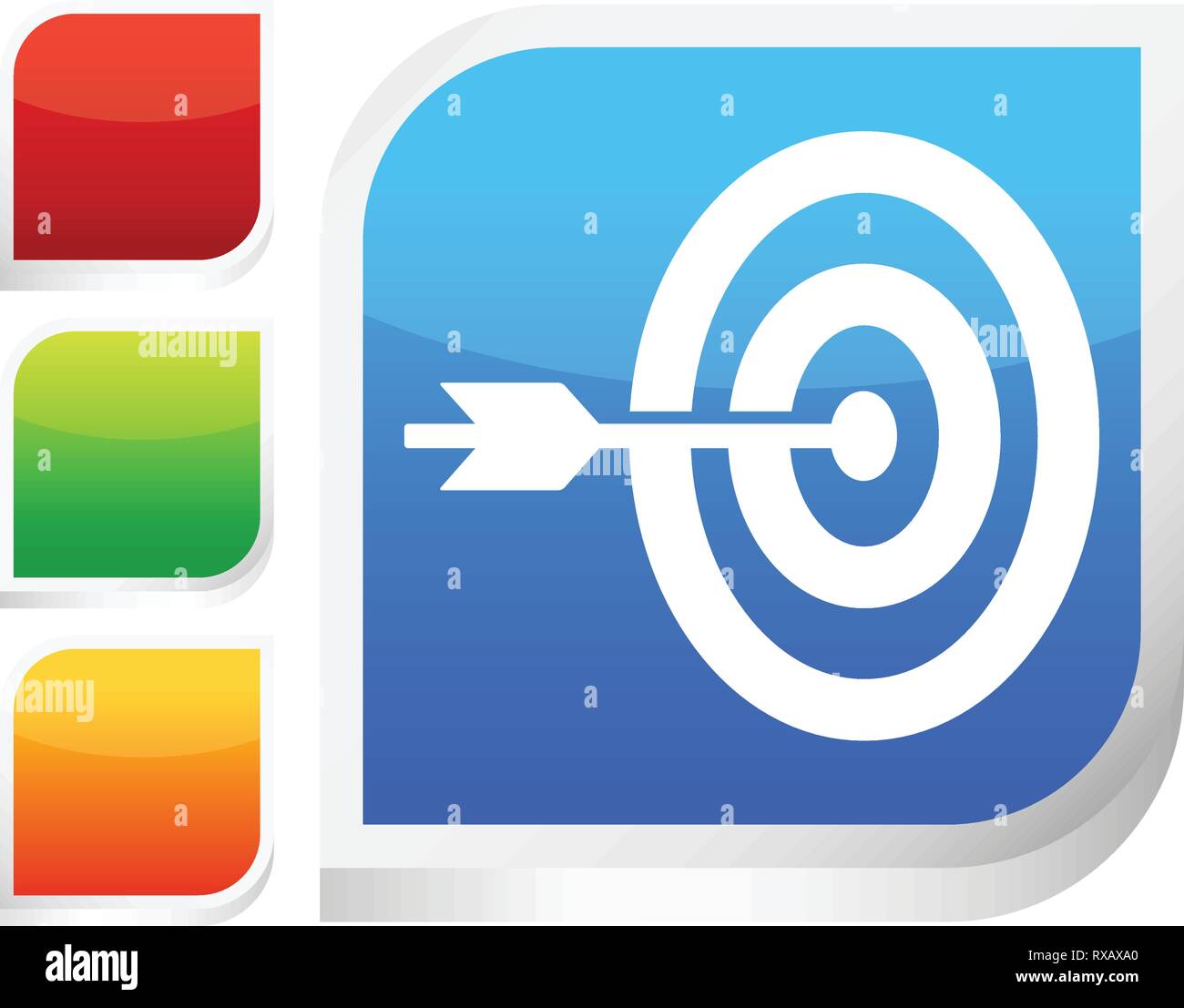 Arrow hitting target at center icon, Precision, accuracy icon Stock ...