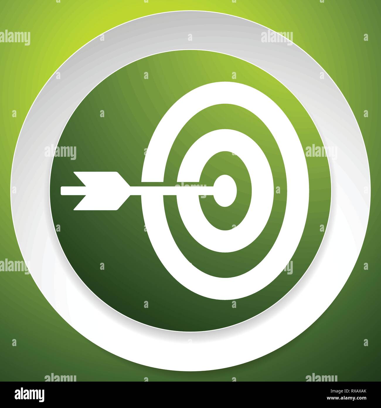 Arrow hitting target at center icon, Precision, accuracy icon Stock ...