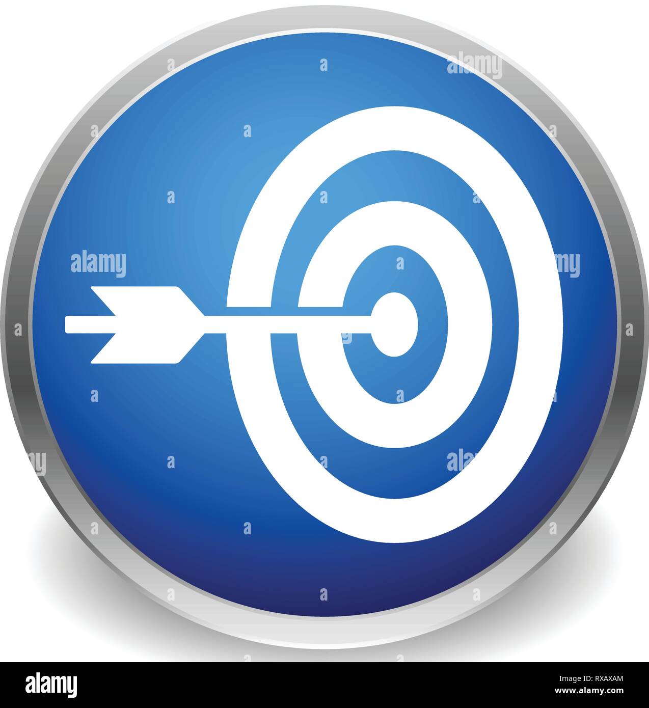 Arrow hitting target at center icon, Precision, accuracy icon Stock ...