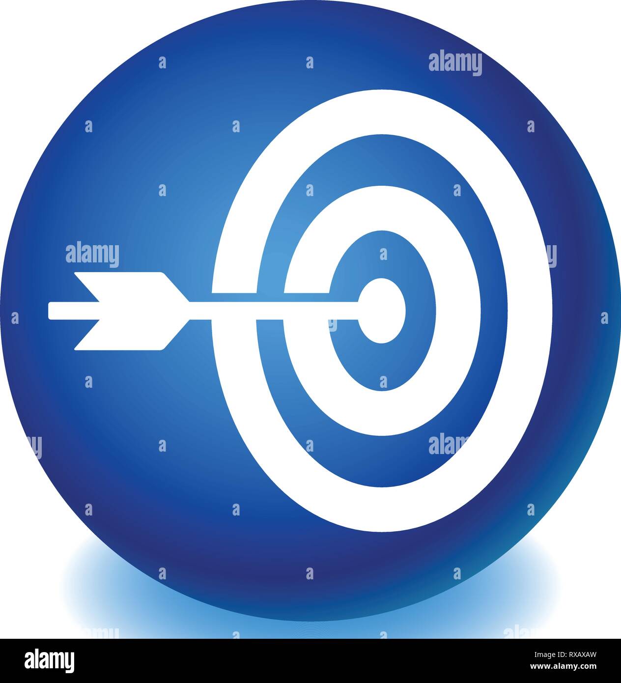 Arrow hitting target at center icon, Precision, accuracy icon Stock ...