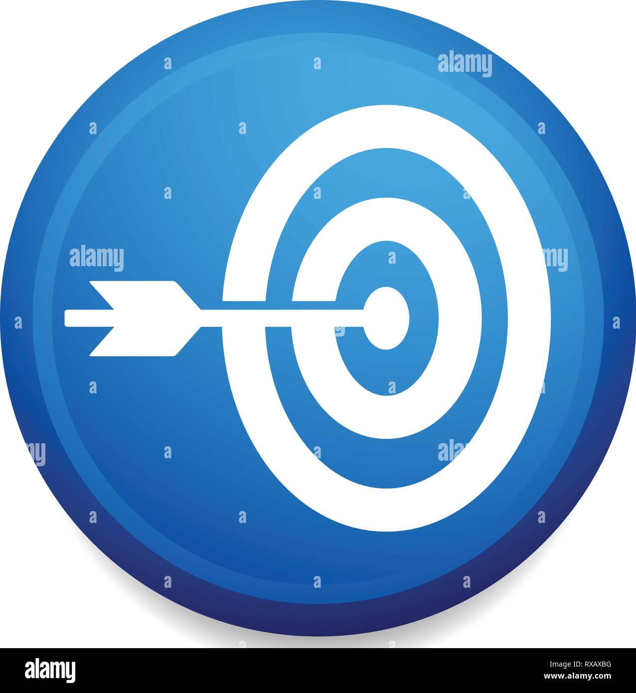 Arrow hitting target at center icon, Precision, accuracy icon Stock ...