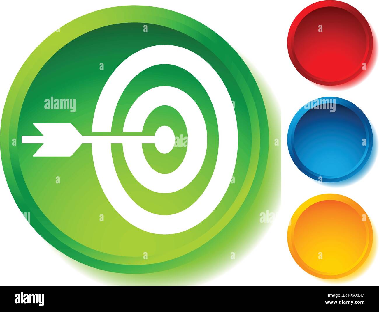 Arrow hitting target at center icon, Precision, accuracy icon Stock ...