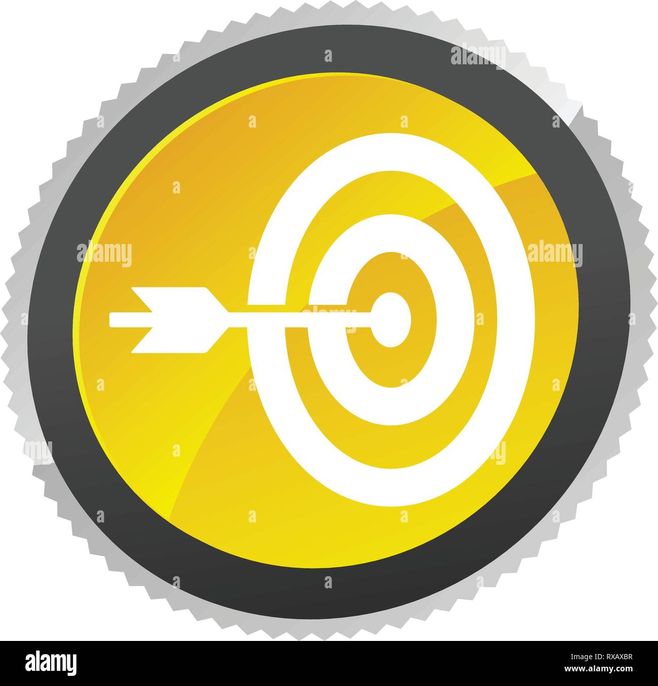 Arrow hitting target at center icon, Precision, accuracy icon Stock ...