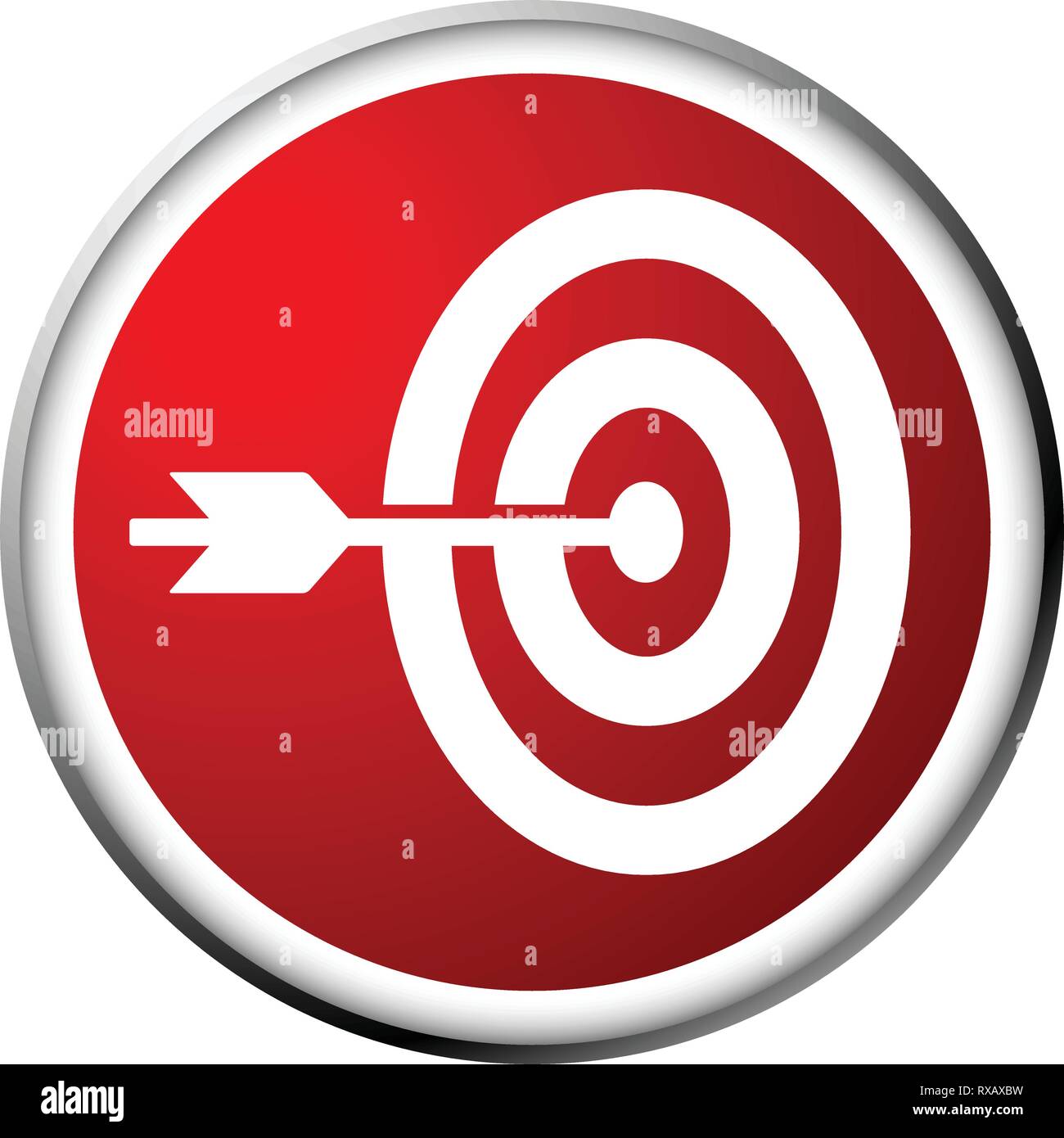 Arrow hitting target at center icon, Precision, accuracy icon Stock ...