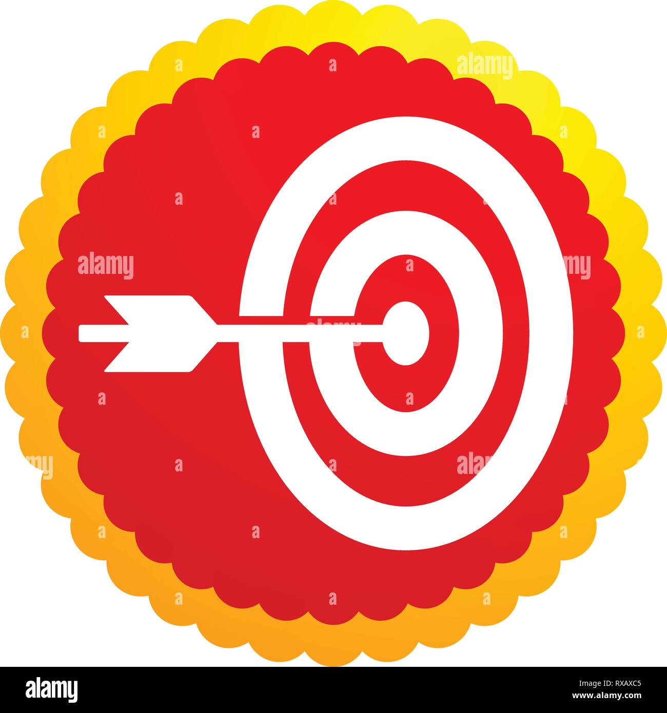 Arrow hitting target at center icon, Precision, accuracy icon Stock ...