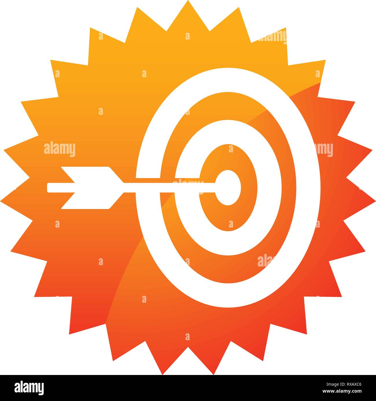 Arrow hitting target at center icon, Precision, accuracy icon Stock ...