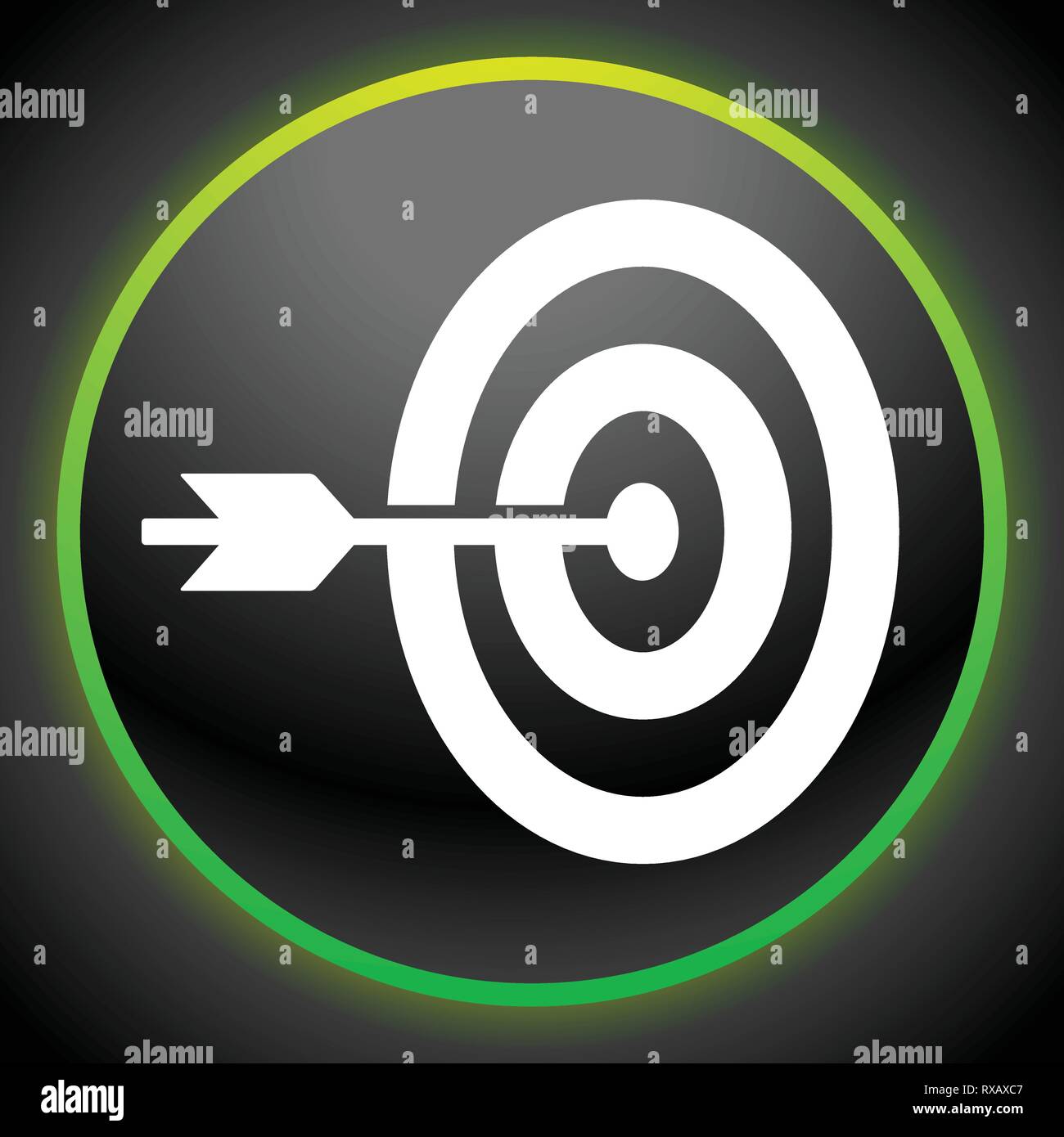Arrow hitting target at center icon, Precision, accuracy icon Stock ...
