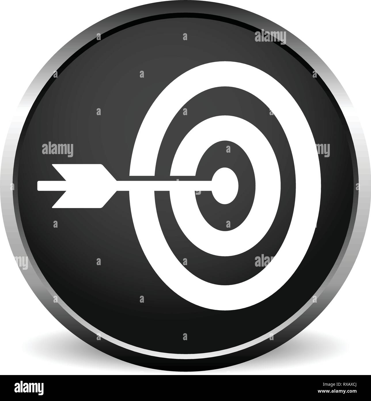 Arrow hitting target at center icon, Precision, accuracy icon Stock ...