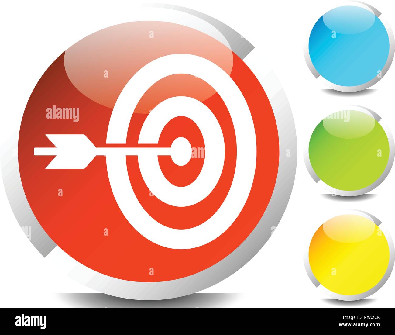 Arrow hitting target at center icon, Precision, accuracy icon Stock ...