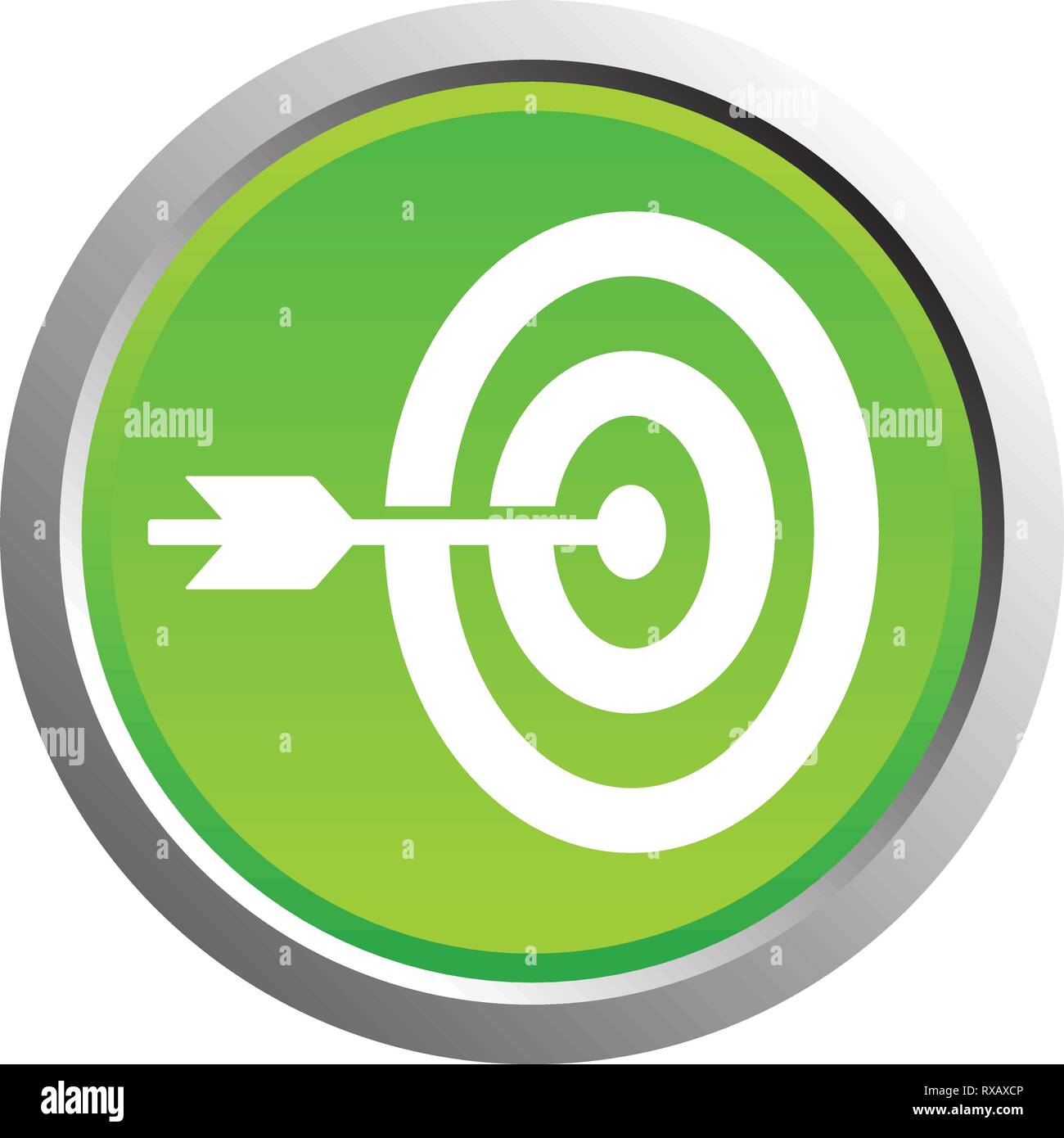 Arrow hitting target at center icon, Precision, accuracy icon Stock ...