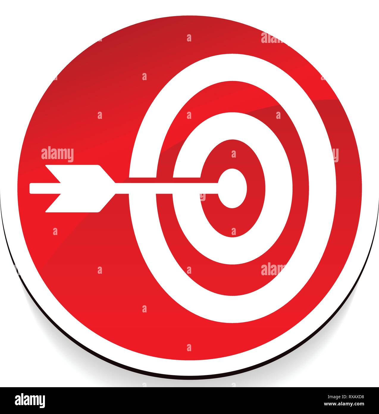 Arrow hitting target at center icon, Precision, accuracy icon Stock ...