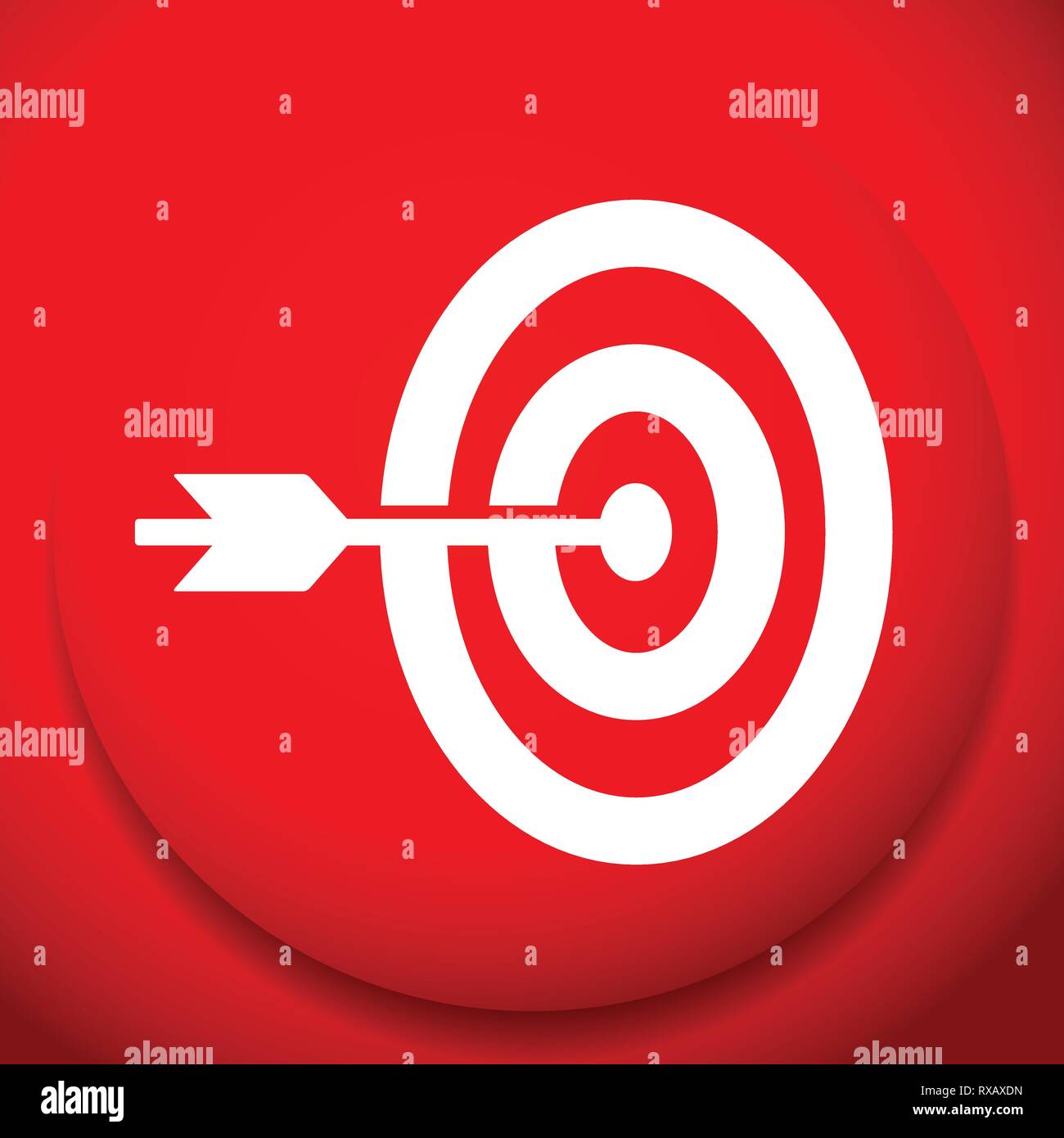 Arrow hitting target at center icon, Precision, accuracy icon Stock ...