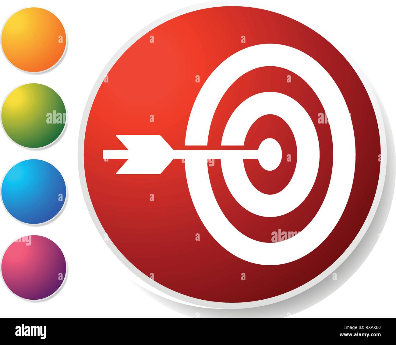 Arrow hitting target at center icon, Precision, accuracy icon Stock ...
