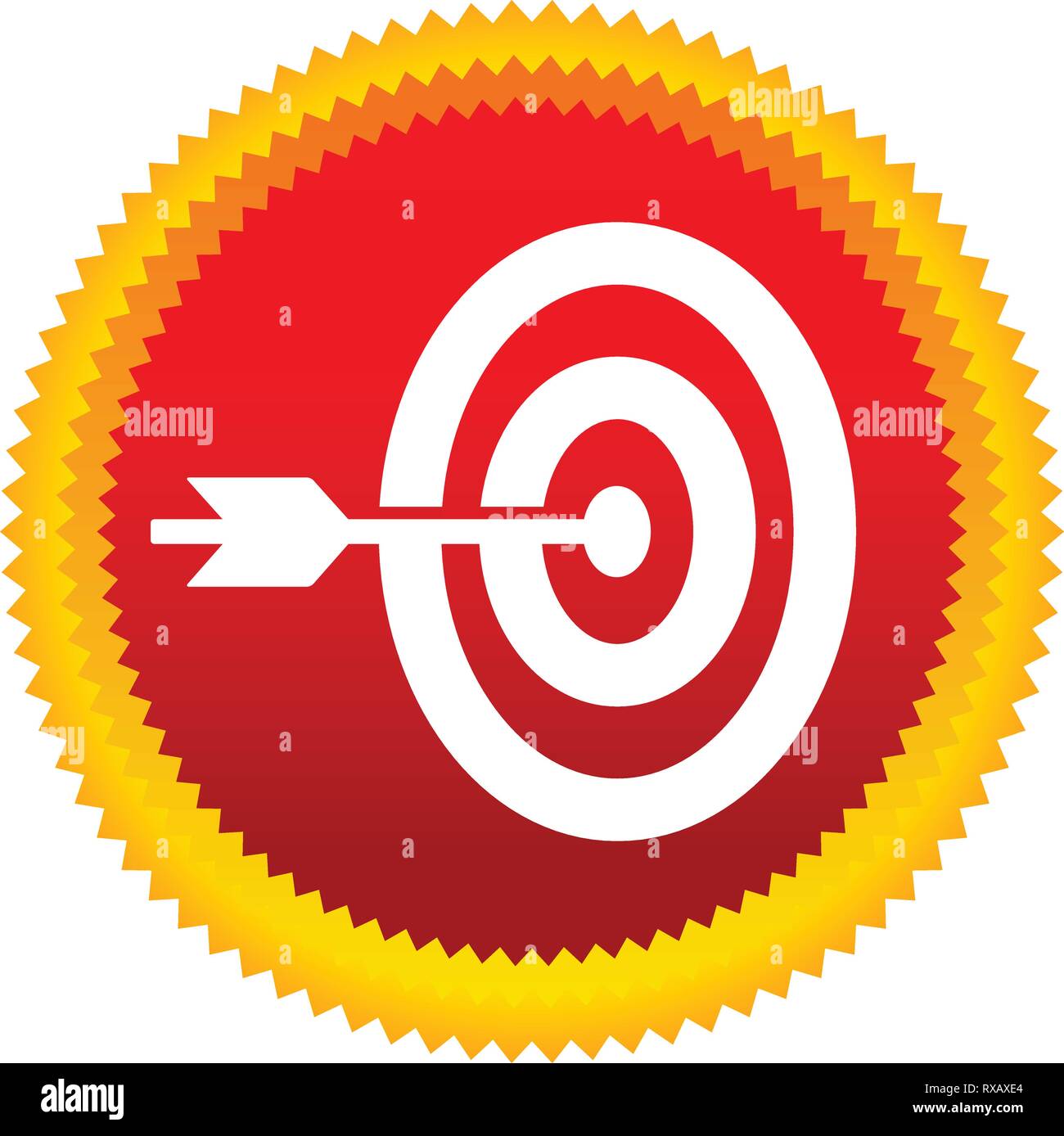 Arrow hitting target at center icon, Precision, accuracy icon Stock ...