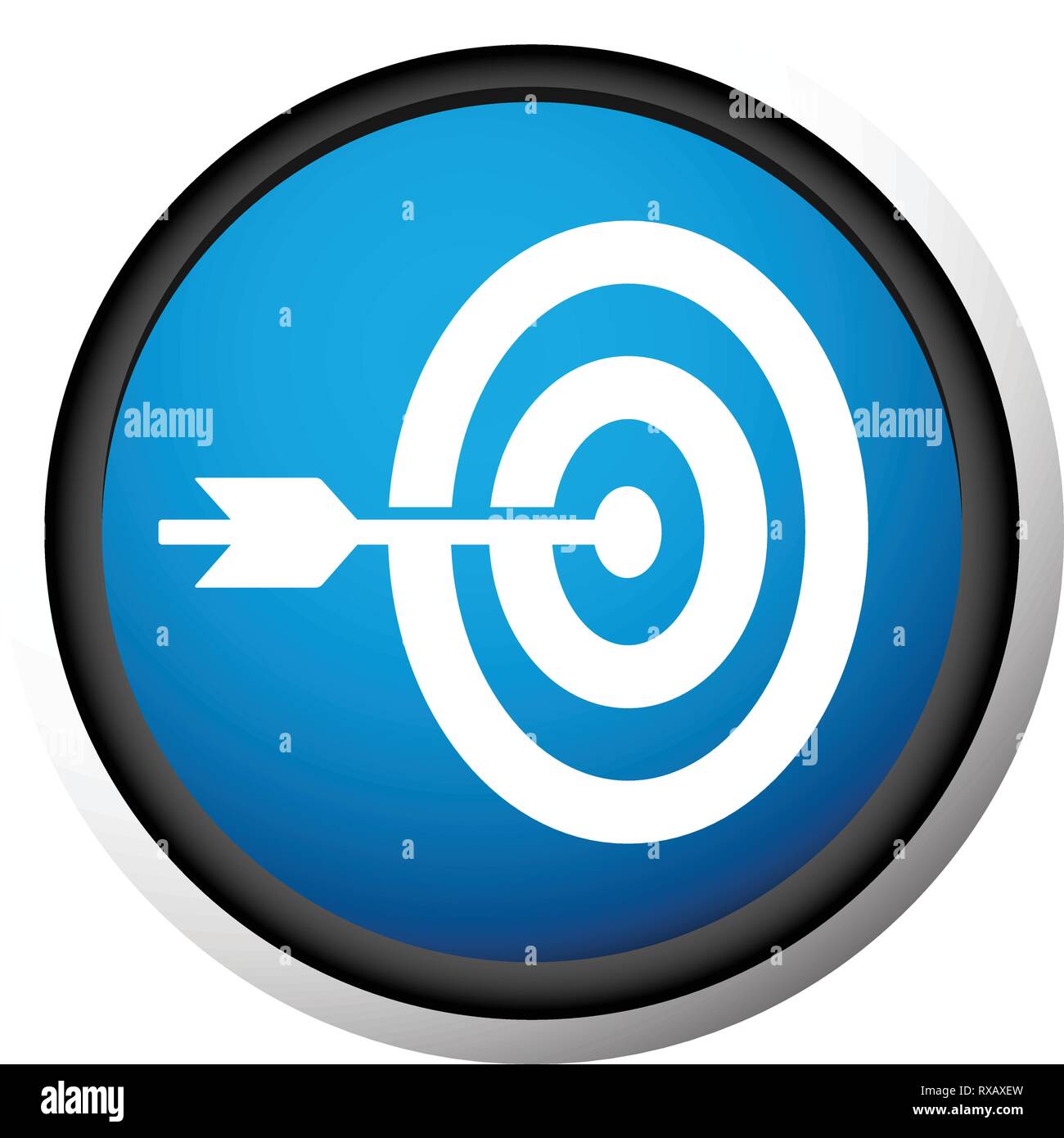 Arrow hitting target at center icon, Precision, accuracy icon Stock ...