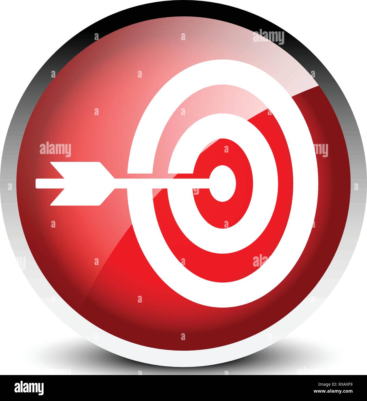 Arrow hitting target at center icon, Precision, accuracy icon Stock ...