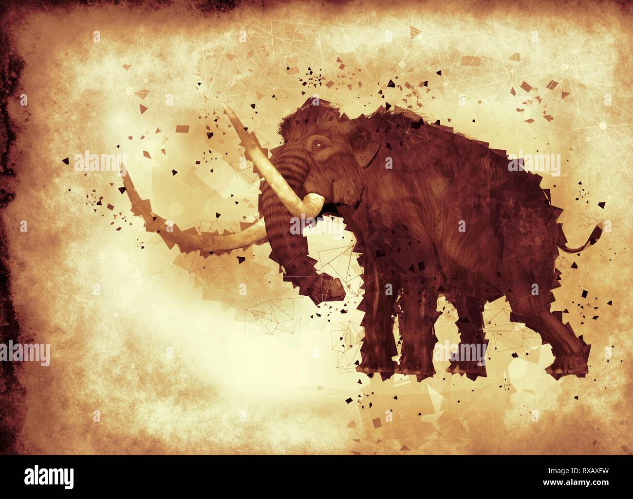 Woolly mammoth, illustration Stock Photo - Alamy