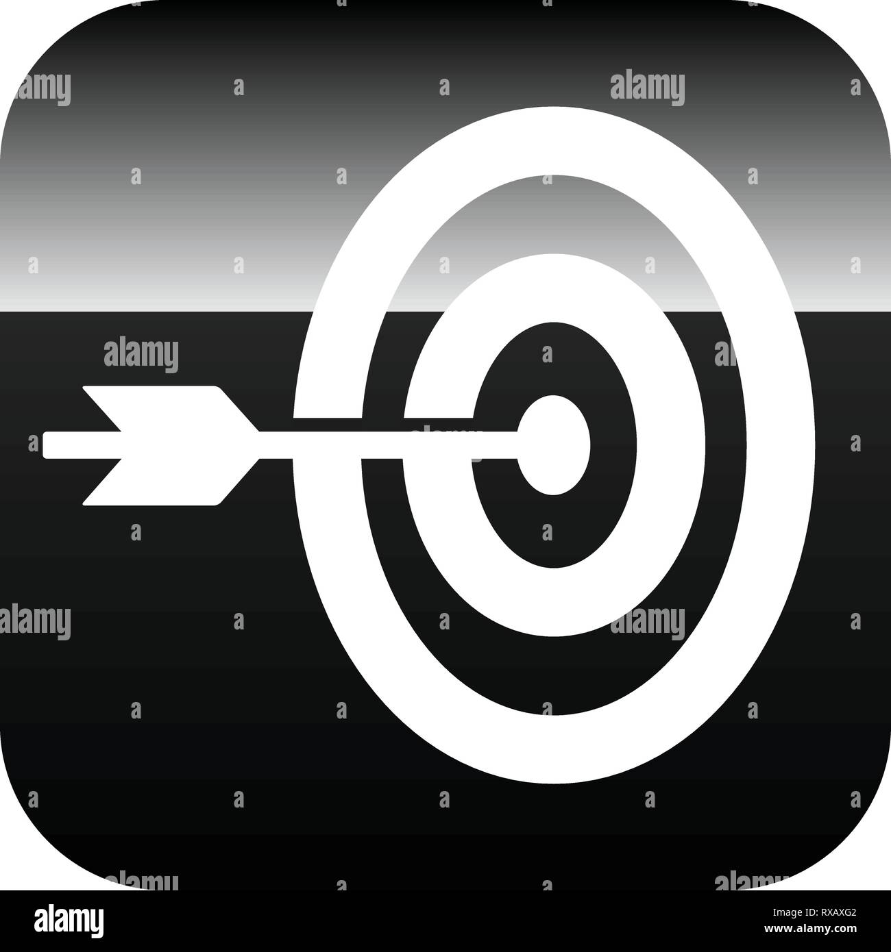 Arrow hitting target at center icon, Precision, accuracy icon Stock ...