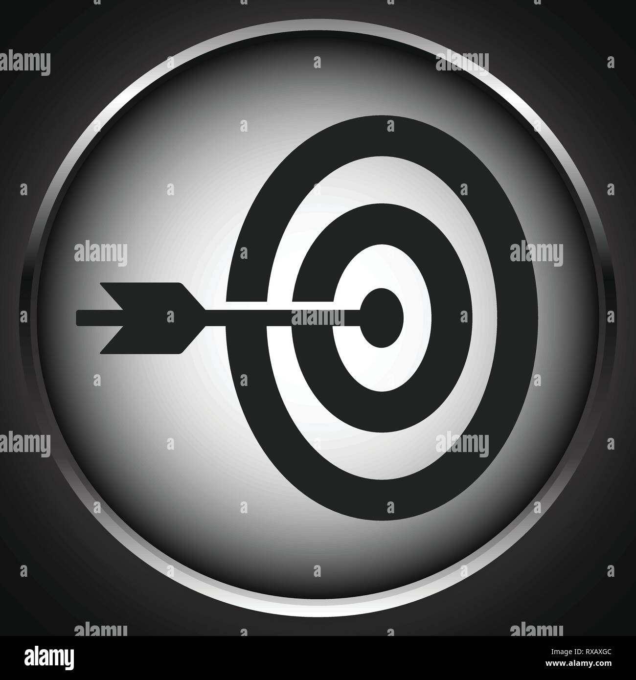 Arrow hitting target at center icon, Precision, accuracy icon Stock ...
