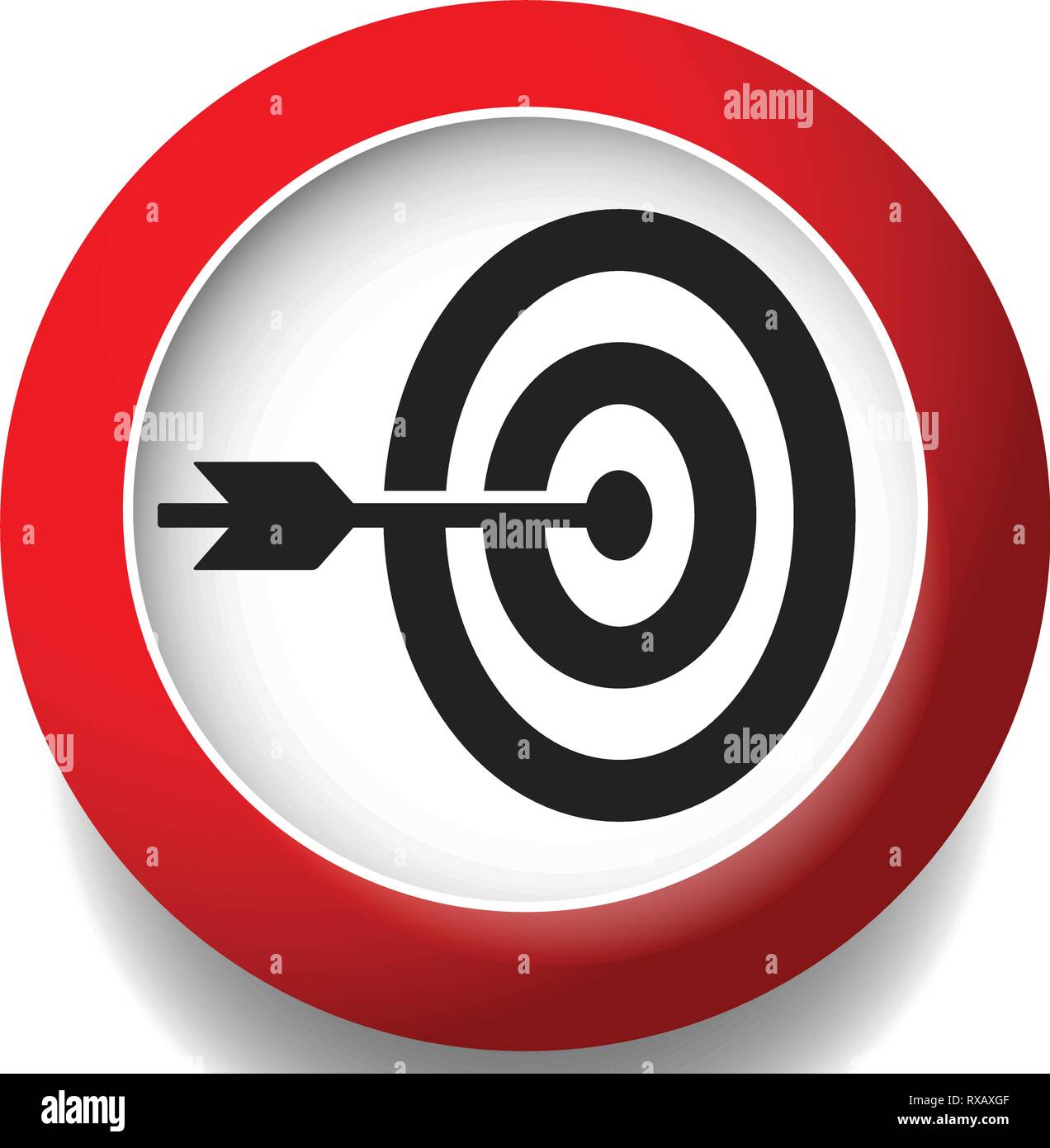 Arrow hitting target at center icon, Precision, accuracy icon Stock ...