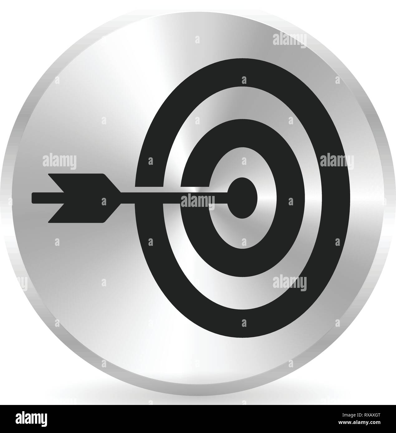Arrow hitting target at center icon, Precision, accuracy icon Stock ...