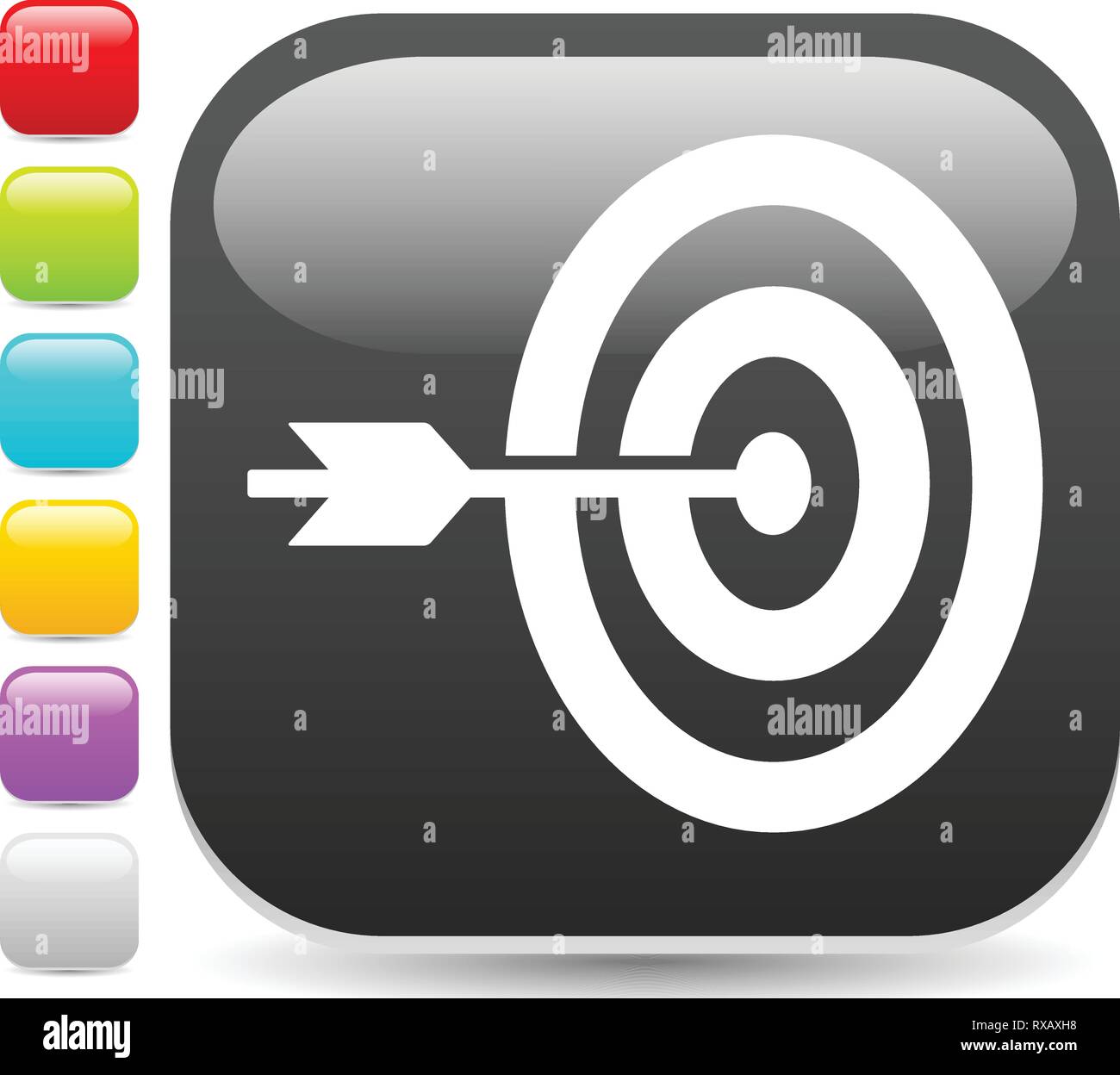 Arrow hitting target at center icon, Precision, accuracy icon Stock ...