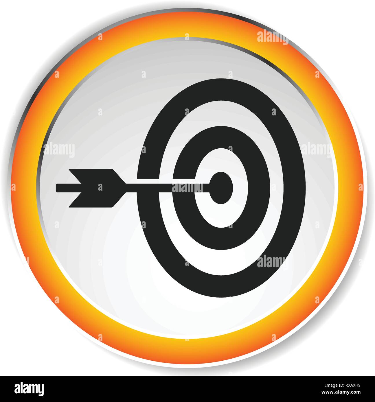 Arrow hitting target at center icon, Precision, accuracy icon Stock ...