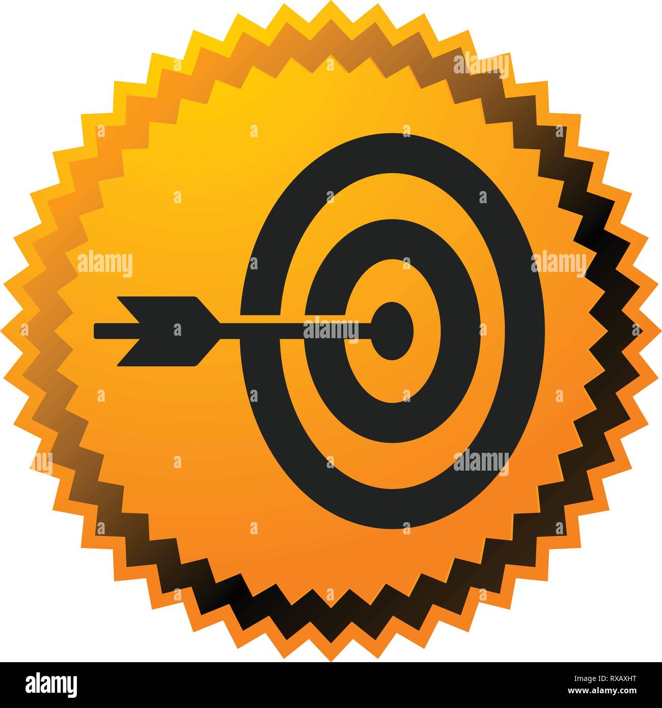 Arrow hitting target at center icon, Precision, accuracy icon Stock ...