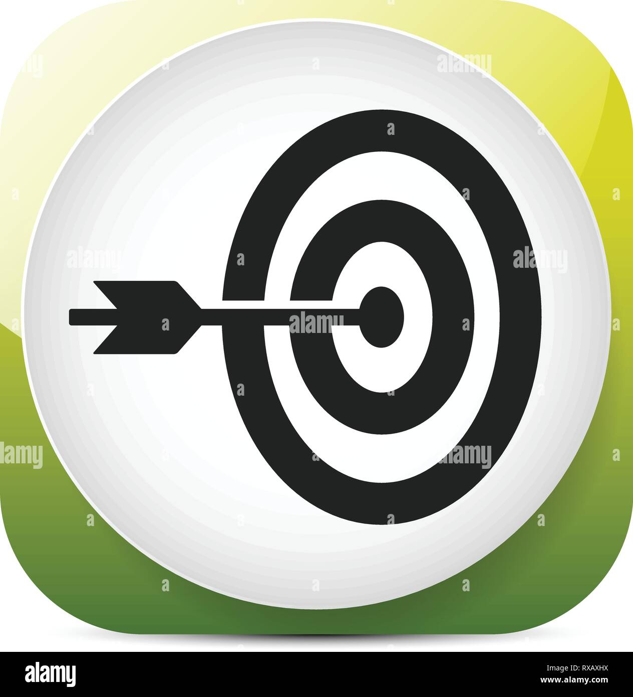 Arrow hitting target at center icon, Precision, accuracy icon Stock ...