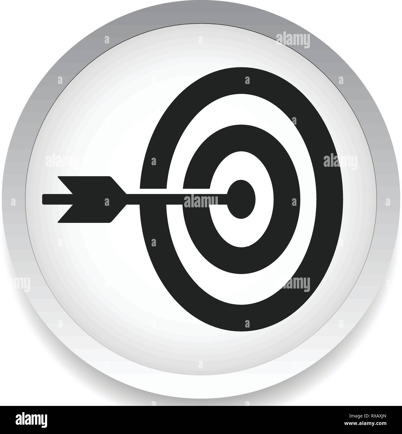 Arrow hitting target at center icon, Precision, accuracy icon Stock ...