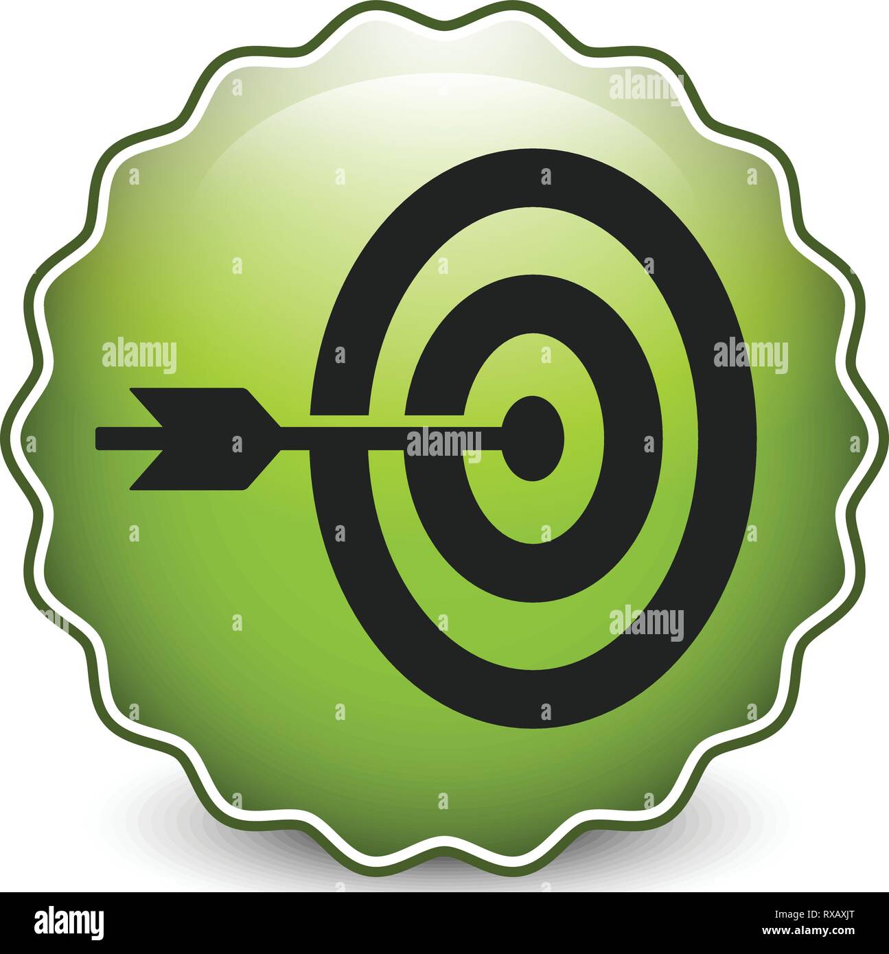Arrow hitting target at center icon, Precision, accuracy icon Stock ...