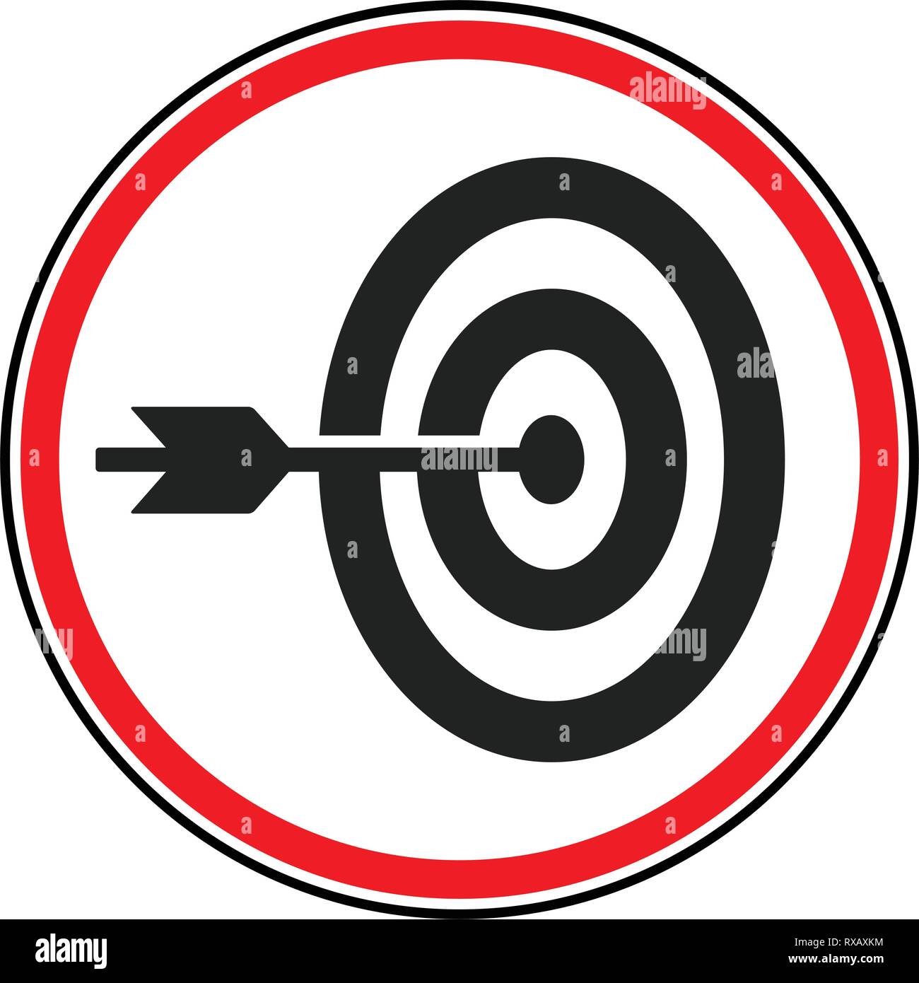 Arrow hitting target at center icon, Precision, accuracy icon Stock ...