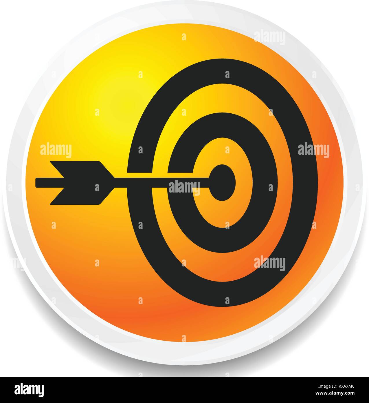 Arrow hitting target at center icon, Precision, accuracy icon Stock ...